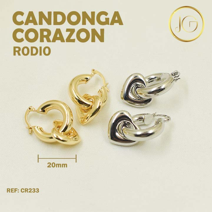 CANDONGA RODINADO ARETE CORAZON – BisuteriaJG